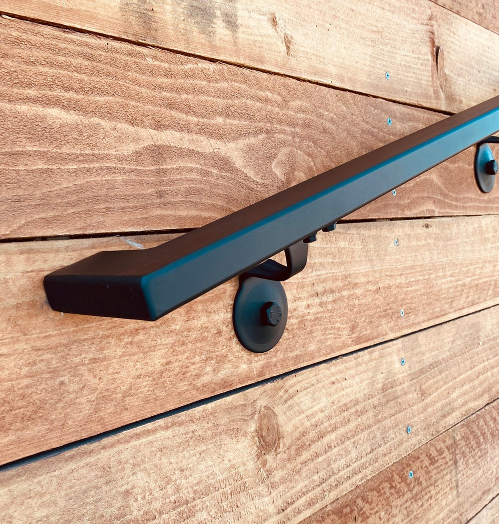 Custom Order, Metal Handrail 2x1 Square Elbow, Flat Black Powder Coat ...